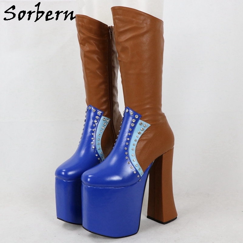 Sorbern Custom Real Leather Boots Women With Rivets