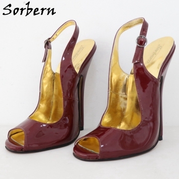 Sorbern Iron Rivet Decor Sandals Metal Pinch Toe Stiletto High Heel ...