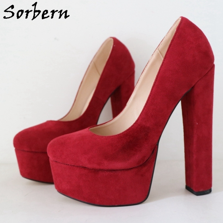 Sorbern 46Cm Wedge High Heel Sandals Ankle Strap Open Toe Drag Queen ...