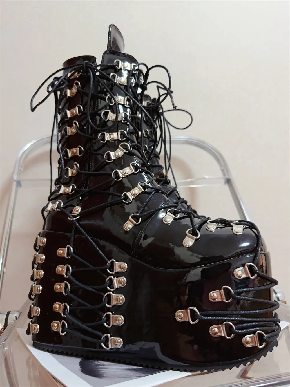 Sorbern Red Crotch Thigh High Boots For Women Lockable Zipper 18Cm ...