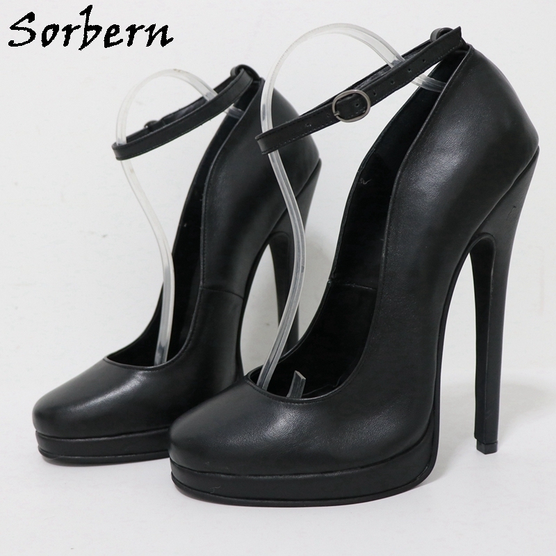 Sorbern High Heel Pump Shoes Women Lockable Padlock Wrap Strap Fetish ...