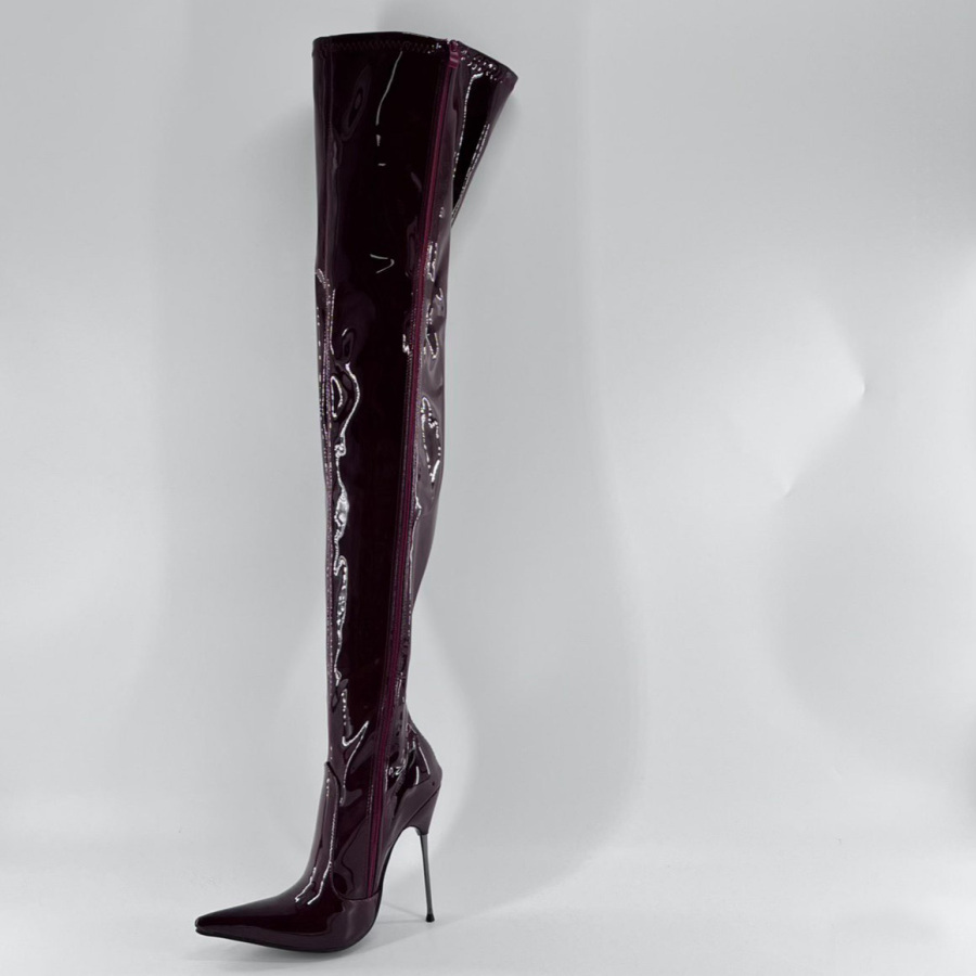 Sorbern Black and White Block High Heel Fetish Drag Queen Boots Over ...