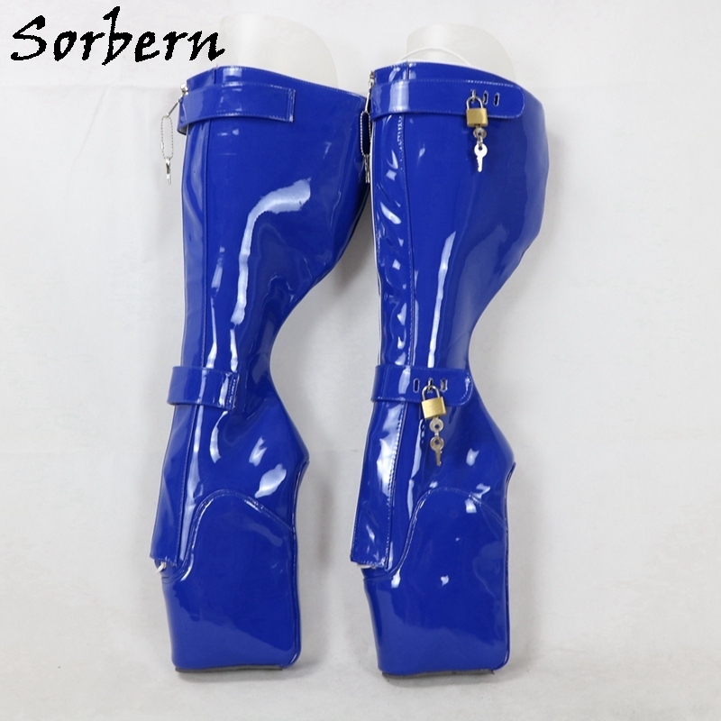 Sorbern Metallic Hot Pink Lockable Zippers 8 Locks Ballet Boots Women ...
