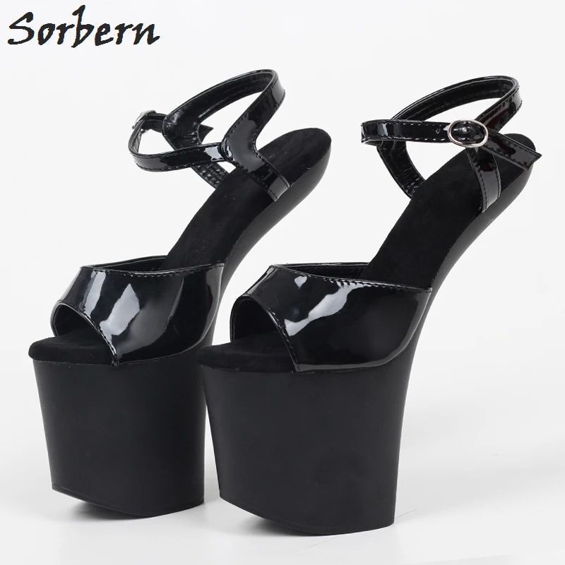 Sorbern Black Matte Heelless Ankle Boots – Horse Heel Drag Queen Booties
