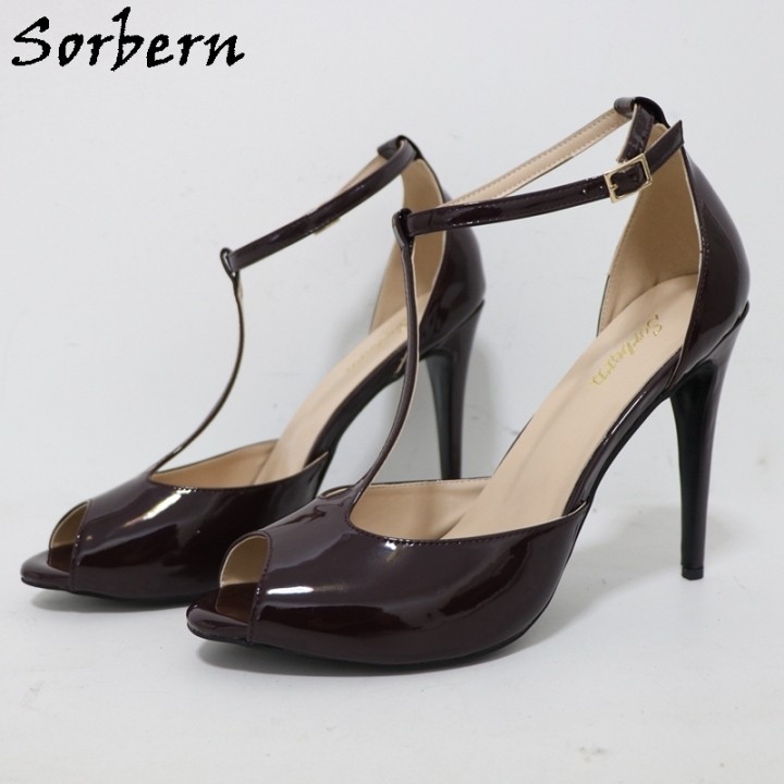 Sorbern 12Cm High Heel Stilettos Women Pump Pointed Toe Lace Up Pointed ...