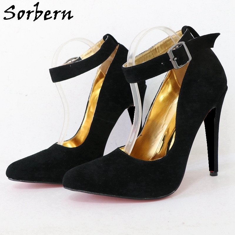 Sorbern 12Cm High Heel Stilettos Women Pump Pointed Toe Lace Up Pointed ...