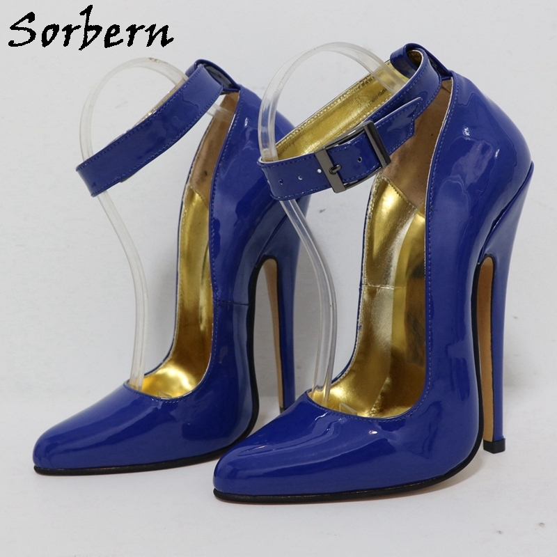 Sorbern Fashion Genuine Leather Lace Up Women Pump High Heels 14Cm ...