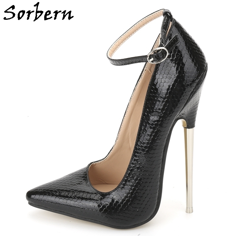 Sorbern Long Pointy Toes Women Pumps Big Size Stilettos High Heels