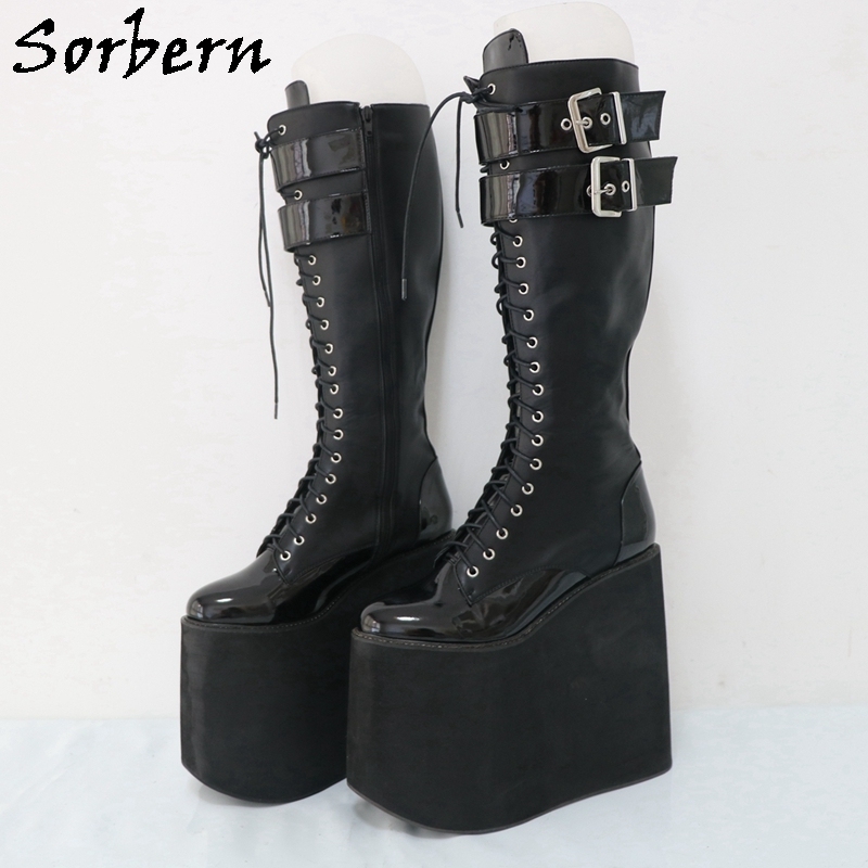 Sorbern Knee High Boots 18Cm Spike High Heel Pointed Toe Custom