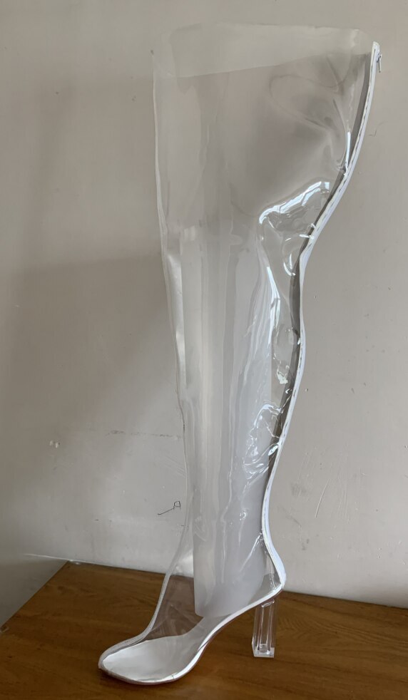 White Chunky Heels Round Toe Women Pump Shoes Custom-made