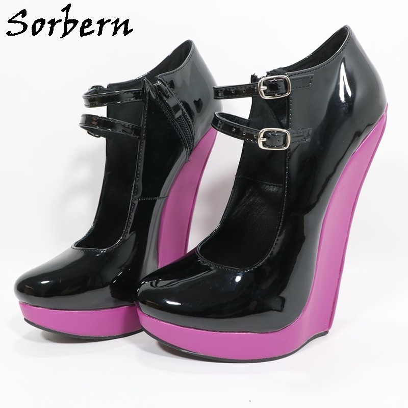 Sorbern Artful High Heeled Shoes Ballet Pump Ribbon Lace Up Mary Janes ...
