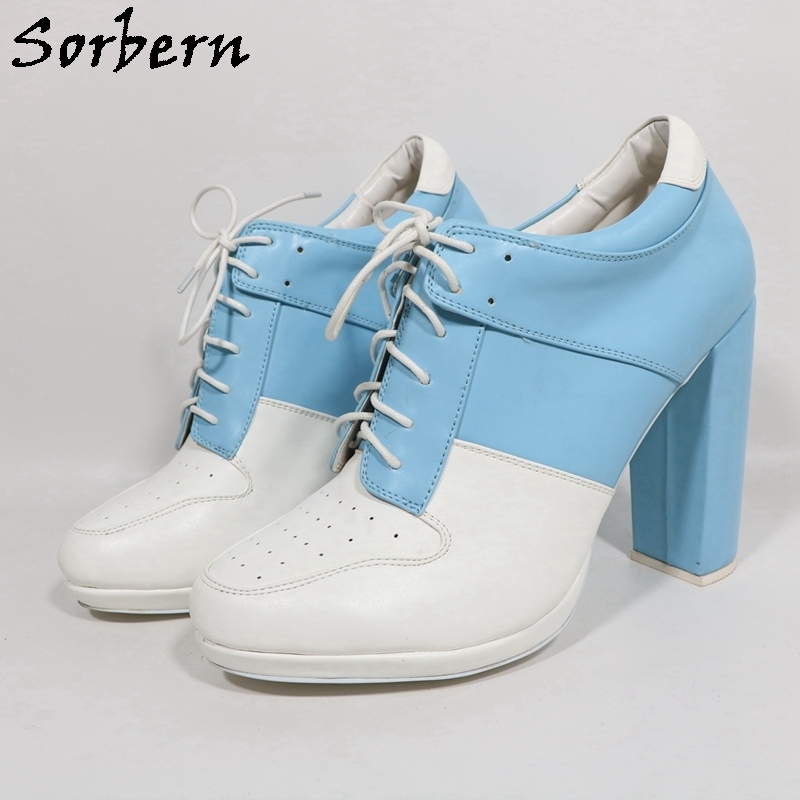 Sorbern 25Cm Block High Heel Knee High Boots Drag Queen Footwear High ...