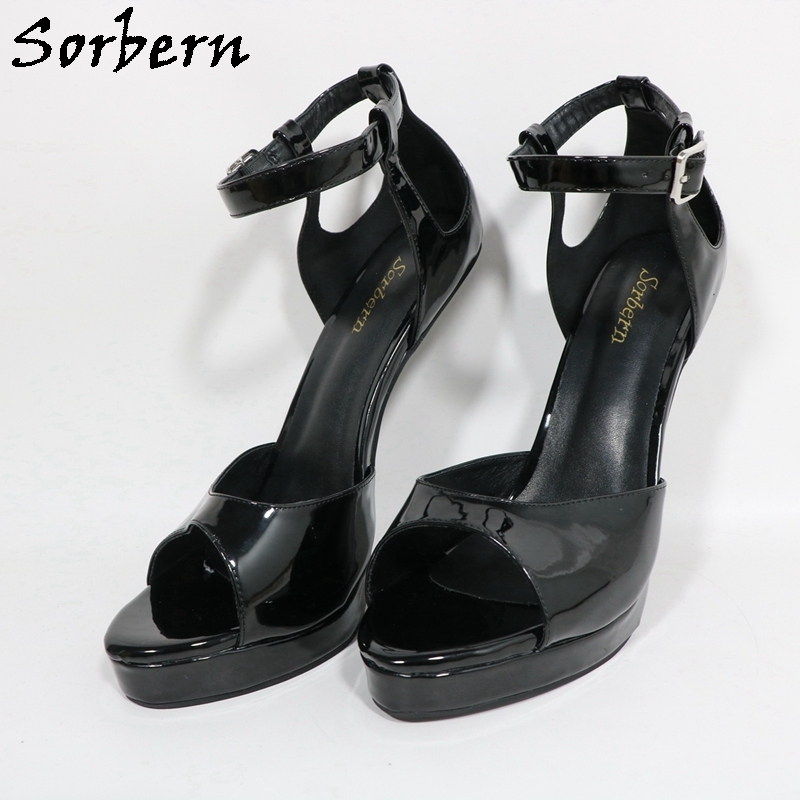 Sorbern 25Cm Block High Heel Knee High Boots Drag Queen Footwear High ...