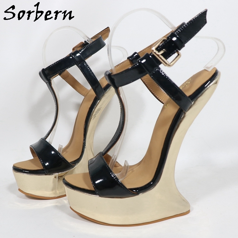 Sorbern 25Cm Block High Heel Knee High Boots Drag Queen Footwear High ...