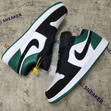 Jordan 1 Low White Black Mystic Green - SongSneaker
