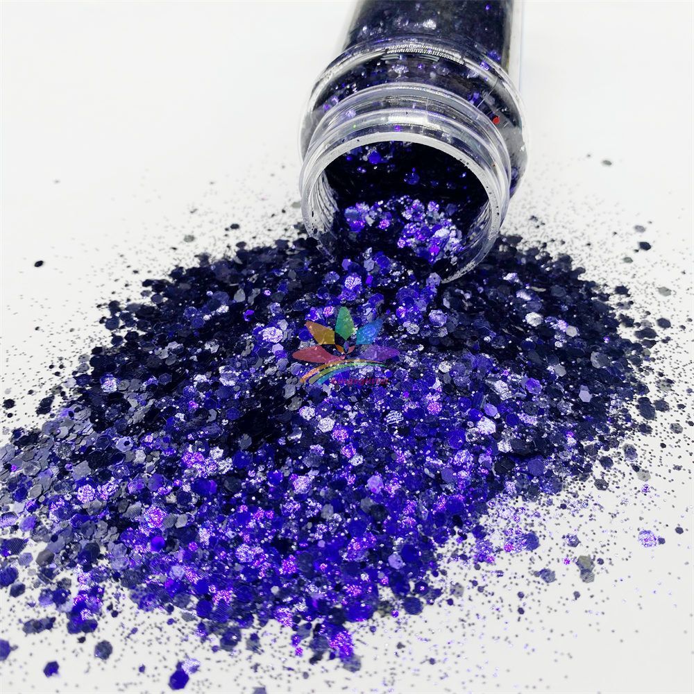 BSLC022 Chunky mix High quality color shift glitter polyester ...