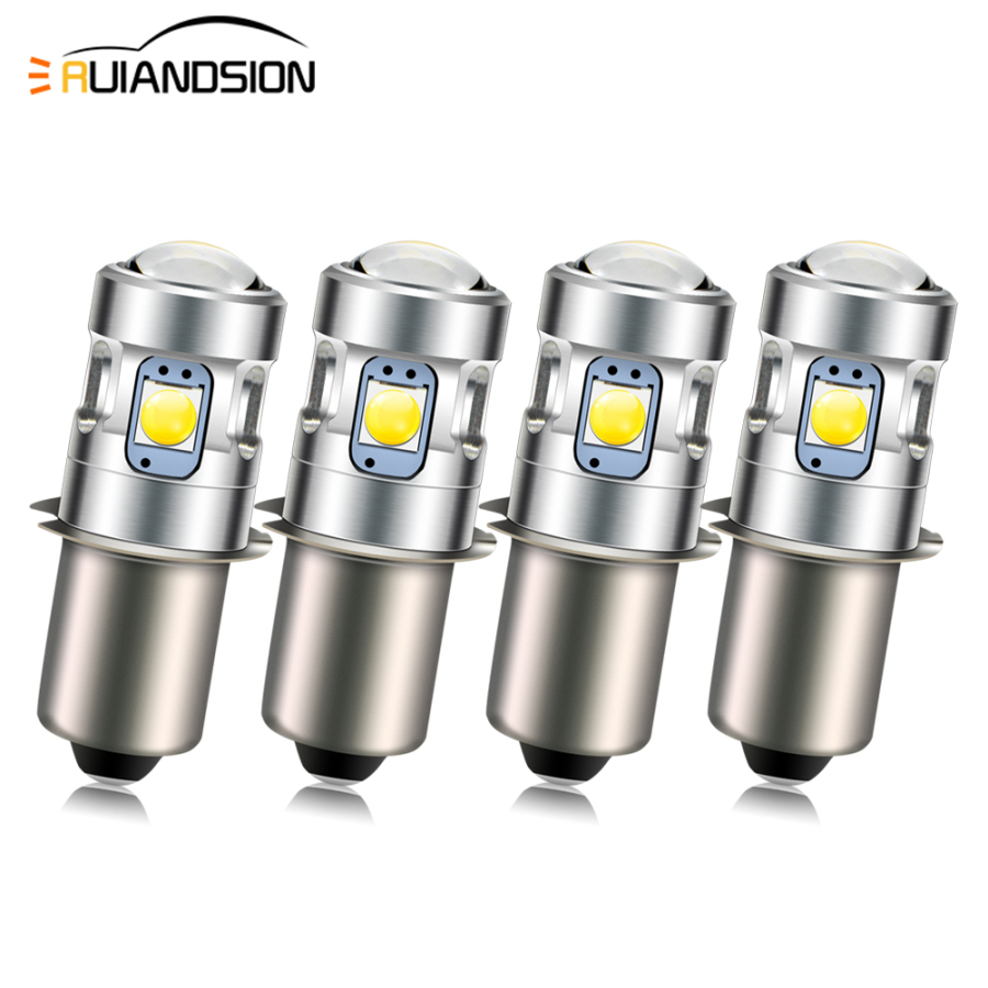 4Pcs White P13.5s Pr2 Pr3 LED Bulb 2835 4SMD Flashlight Torch Replace ...