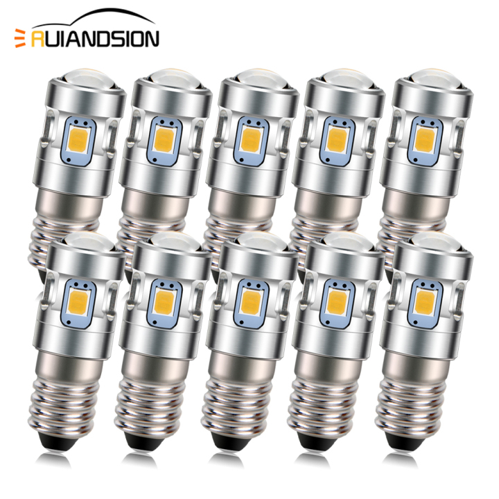 10pcs E10 3V 4.5V 6V LED Lamp Bulb Flashlight Replacement Bulb Torch ...