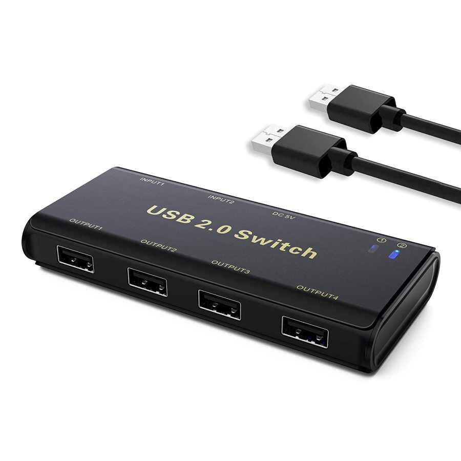 USB Switch Selector,ABLEWE KVM Switcher 4-Port USB 2.0 Peripheral ...