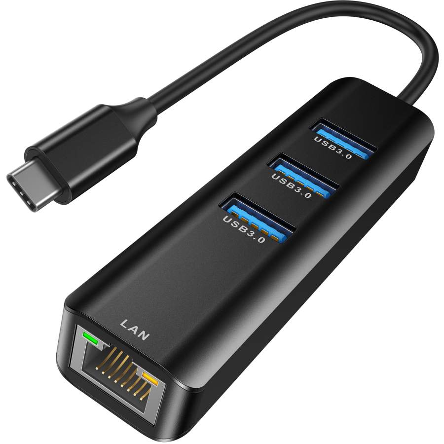 copy of USB C to Ethernet Adapter, ABLEWE 4-in-1 Aluminum USB C Adapter ...