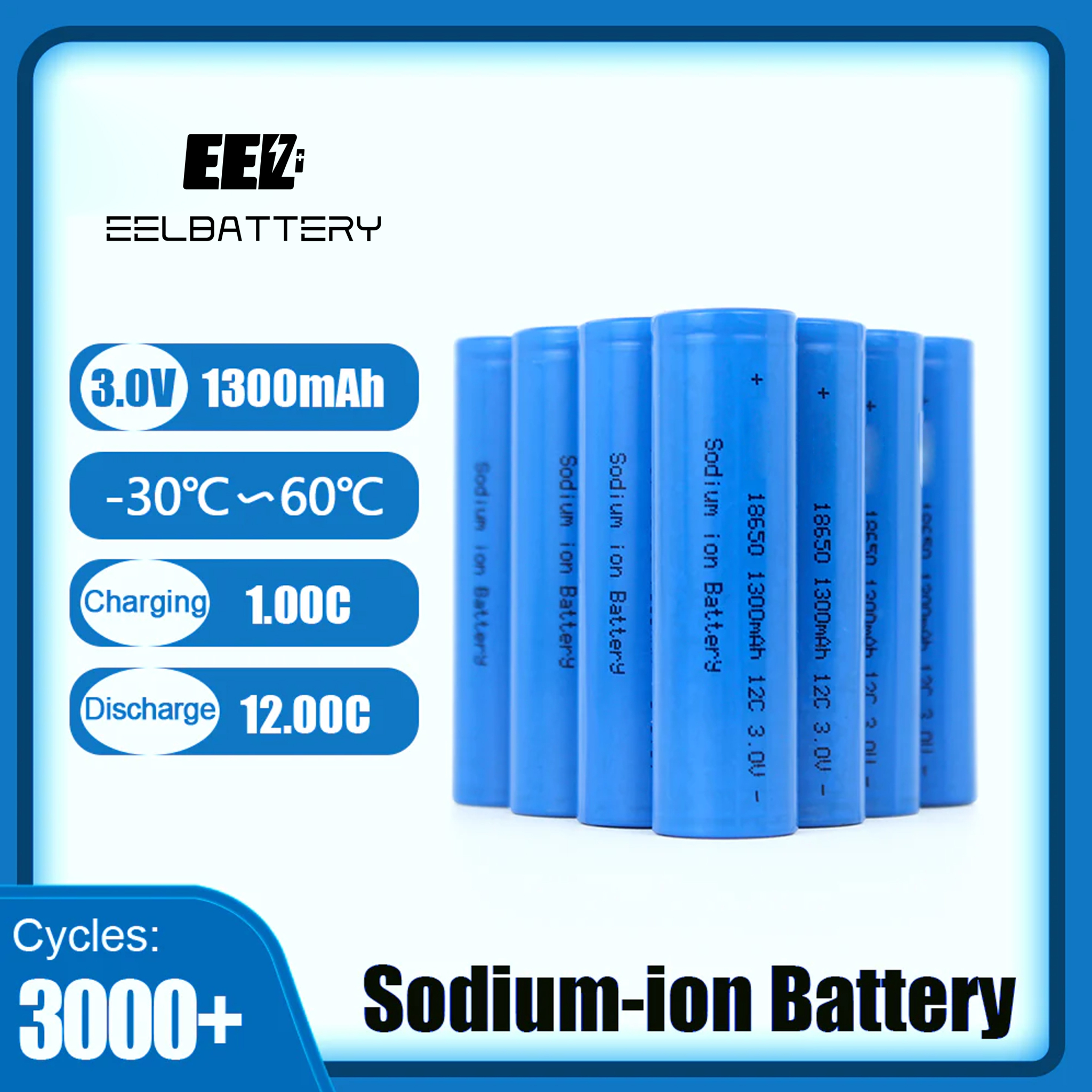 4PCS Sodium-ion 3V 1300mAh 18650 Battery 12C Discharge Na ion battery ...