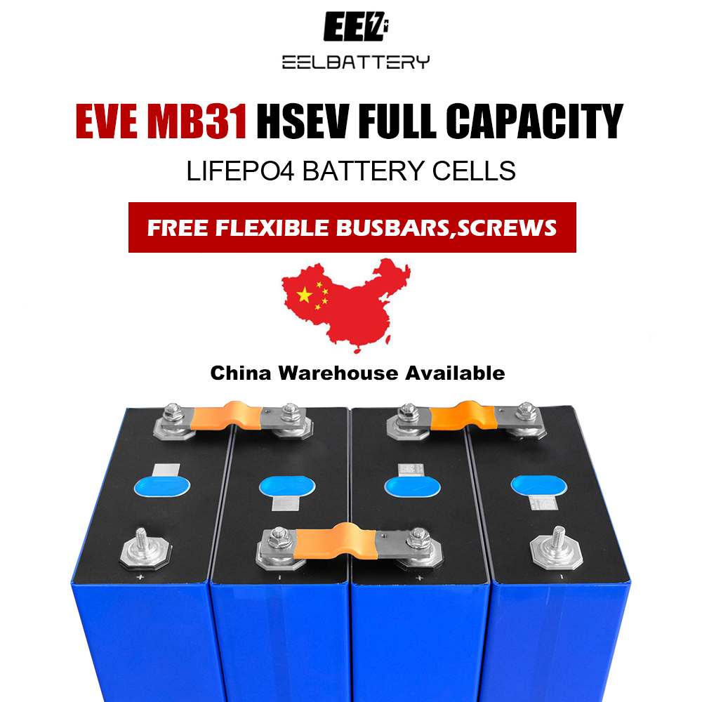 4PCS EVE Super MB31 LiFePO4 Batteries Grade A New M6 Studs Flexible ...