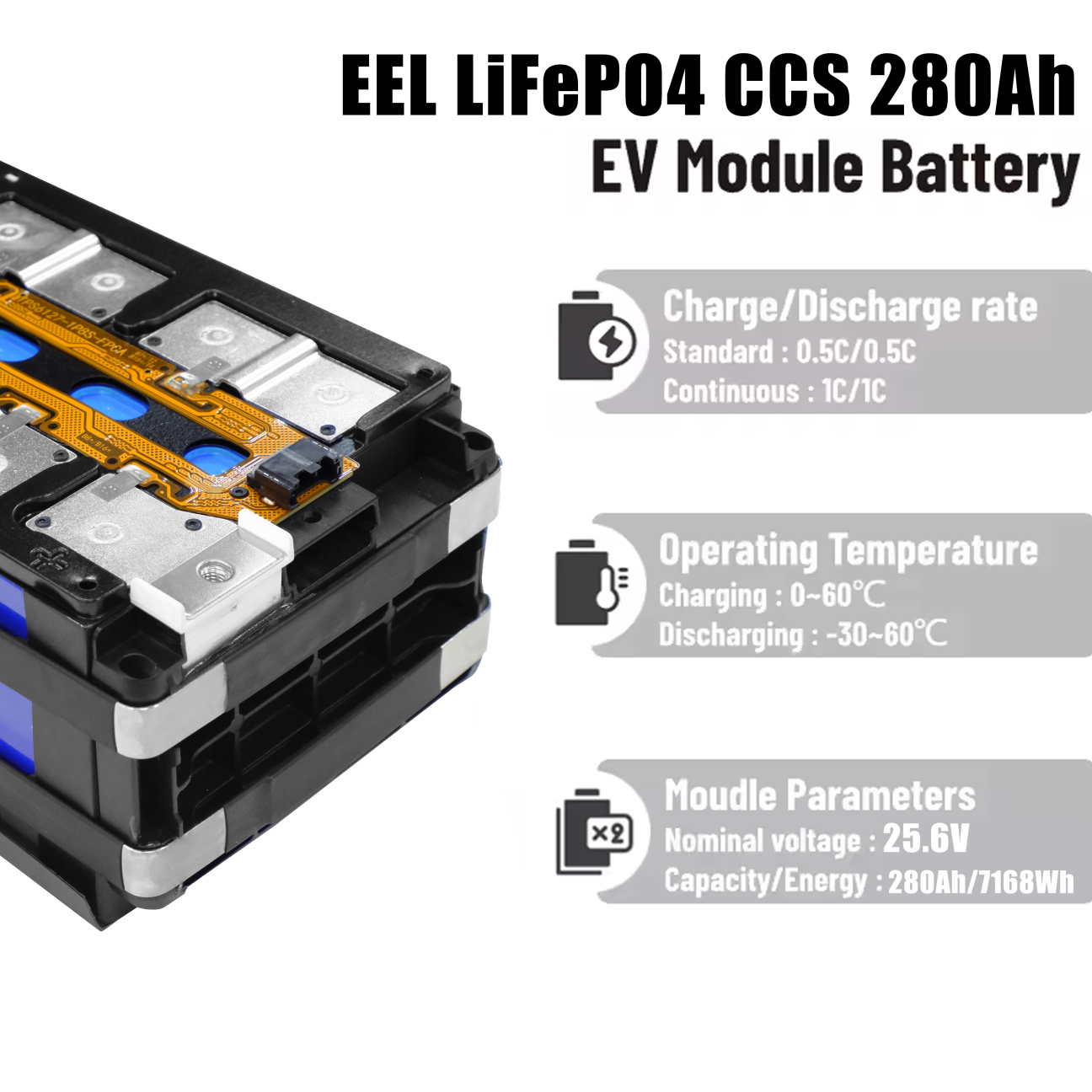 CCS Cells Contact System LFP Battery Module 24V 8S1P 100/280Ah ...