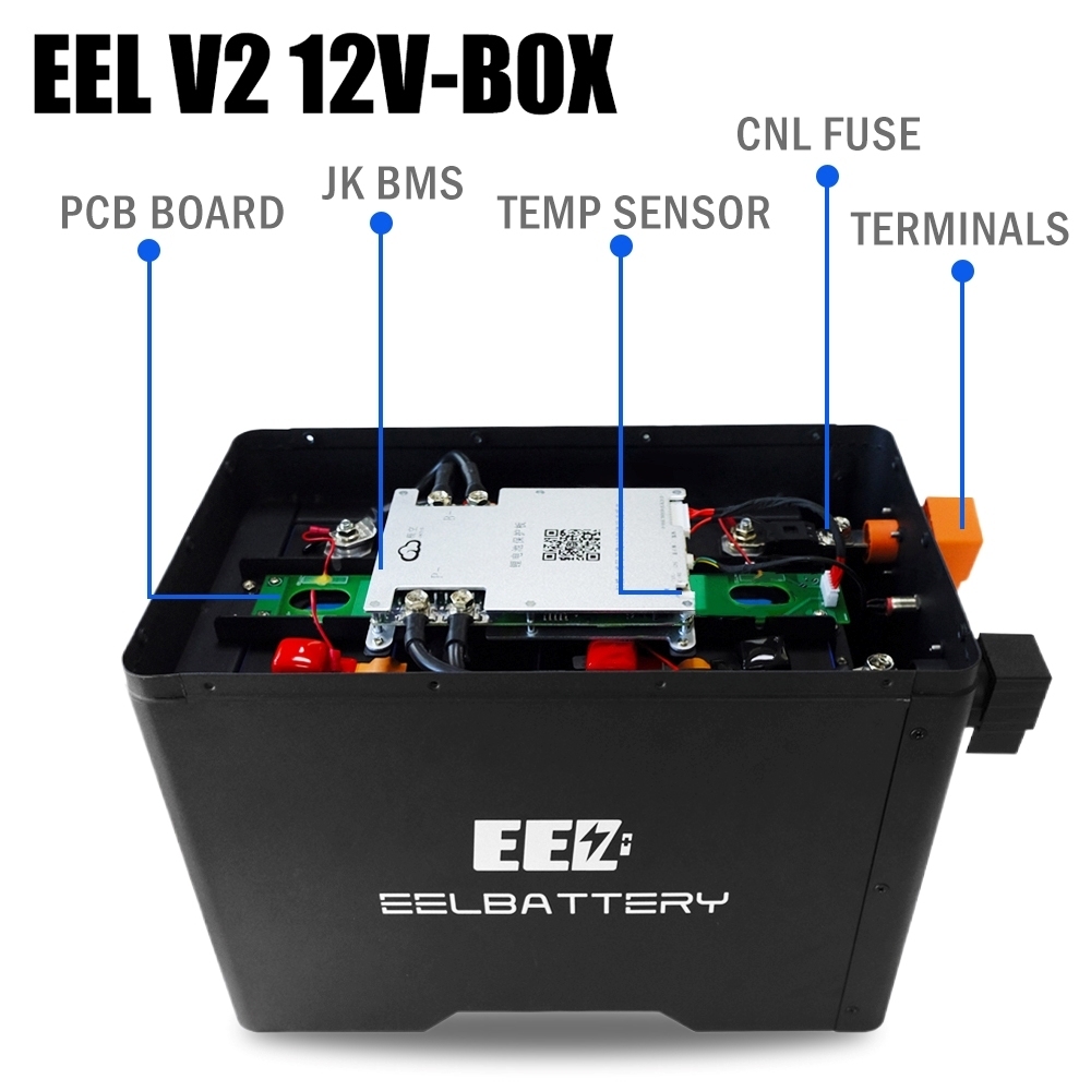 12V Lifepo4 Battery Pack DIY Box Kits with Bluetooth JK BMS USA Shipping