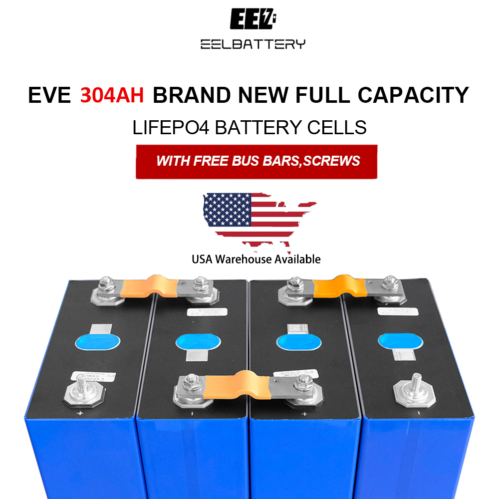 4PCS 3.2V EVE 304 Lifepo4 Original Battery Cells with busbars USA Shipping