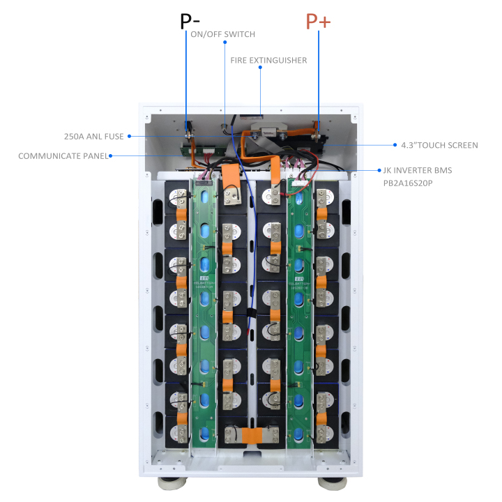 EEL 48V Vertical DIY Battery Box Built-in JK BMS Inverter 2A Balance ...