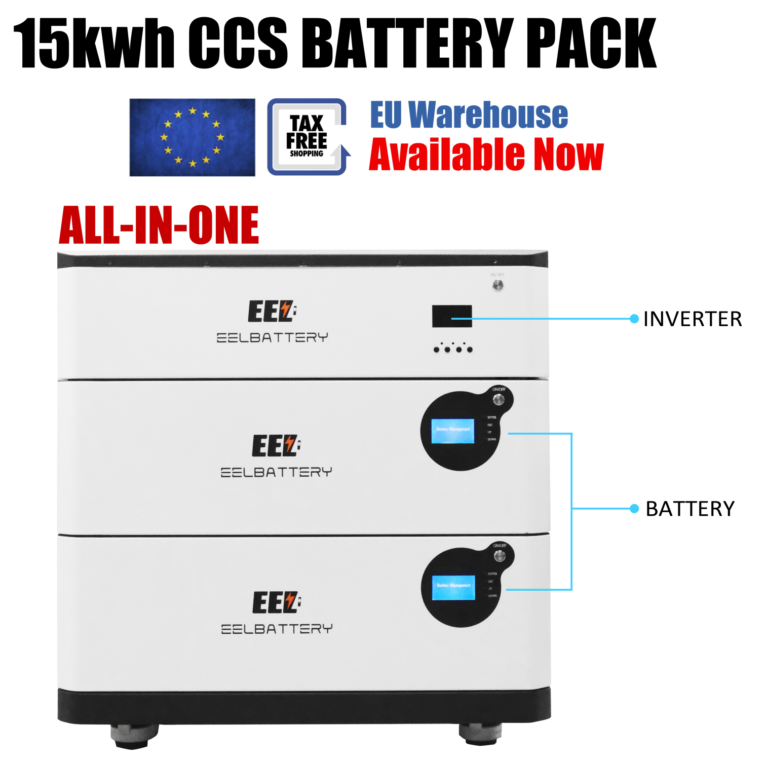 48V 15kwh CCS Module Battery Pack with Inverter Built-in Bluetooth BMS ...