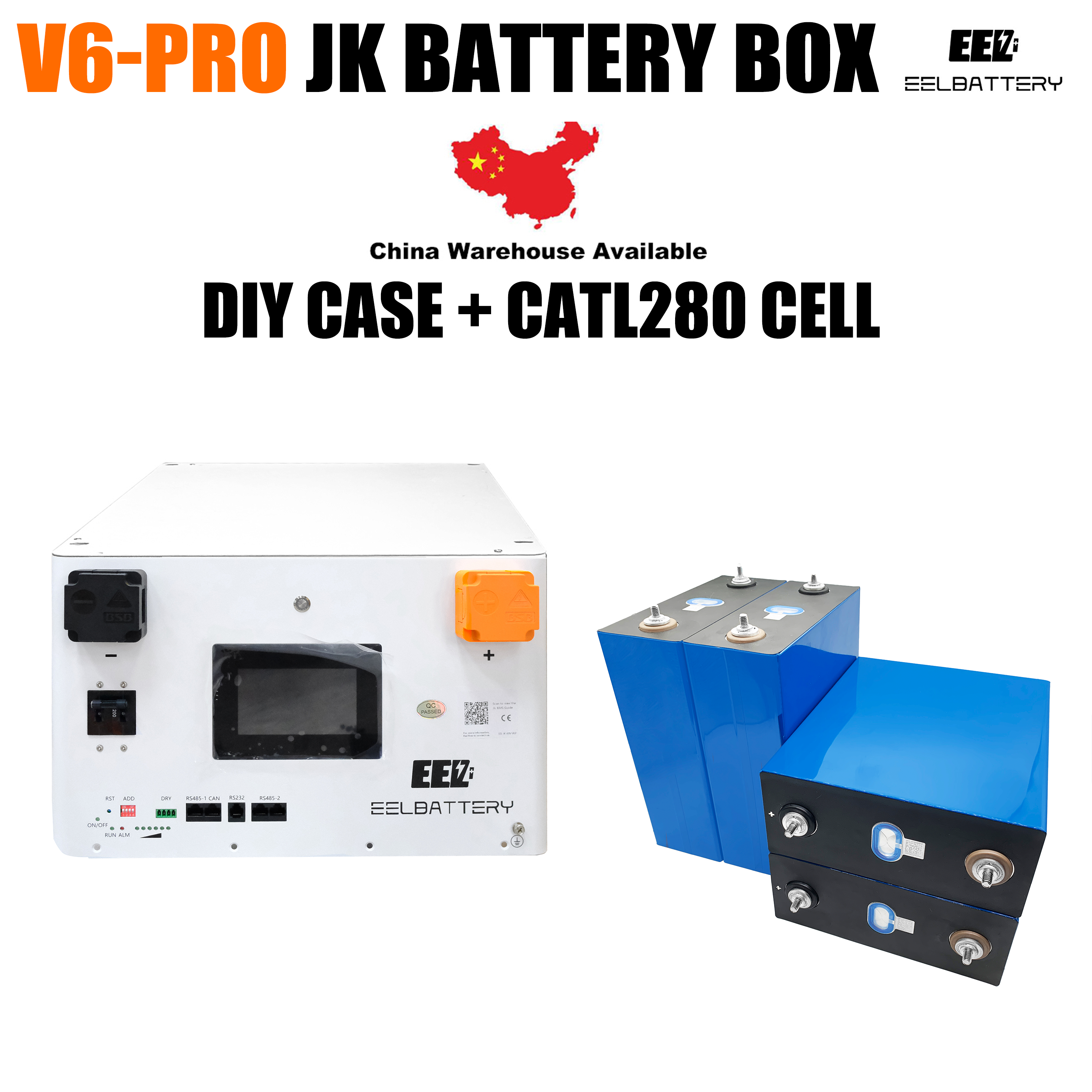 EEL 48V 16S V6-Pro JK LiFePO4 DIY BOX Built-in Smart JK BMS stackable ...