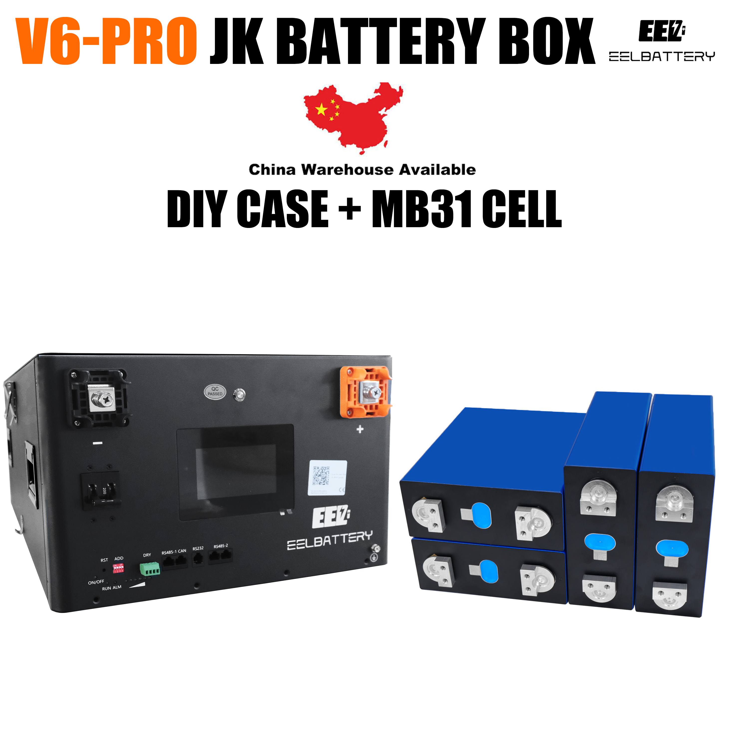 EEL 48V 16S V6-Pro JK LiFePO4 DIY BOX Built-in Smart JK BMS stackable ...