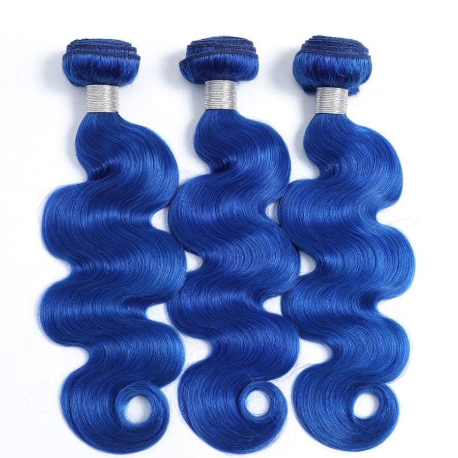 Blue Wavy Hair Bundles,Body Wave Hair Weaves,Remy Human Hair Weft