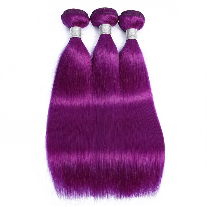 Straight Purple Hair Bundles,Sew In Hair Weaves,Remy Human Hair Weft