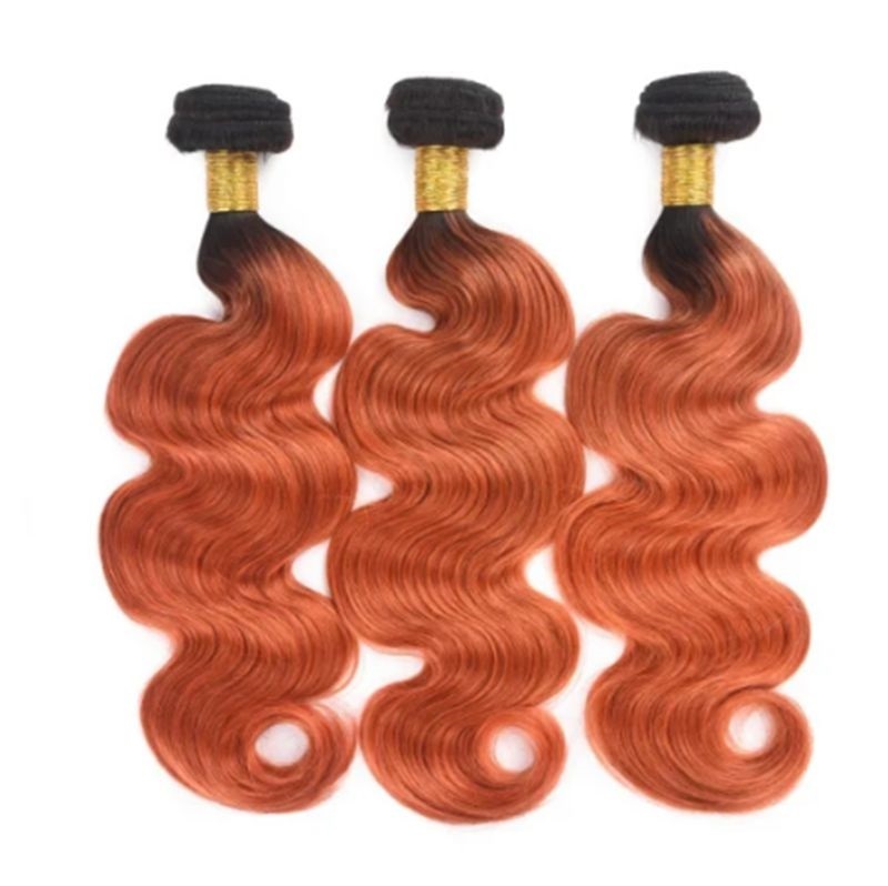 1B/Ginger Orange Hair Weaves,Body Wave Hair Bundles,Remy Hair Weft