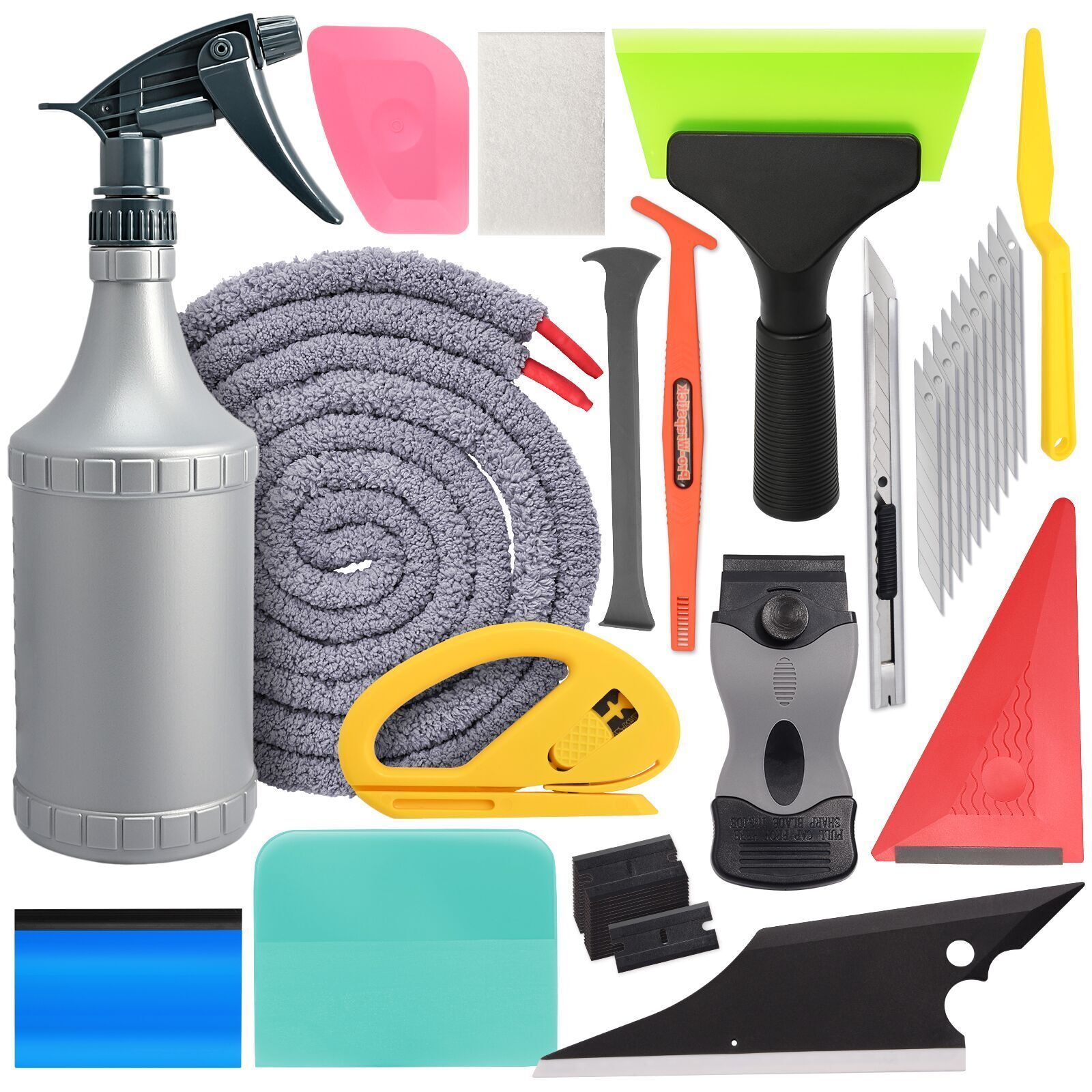 FOSHIO Multi Pocket Wrap Tool Pouch Storage Bag Window Tint Organizer