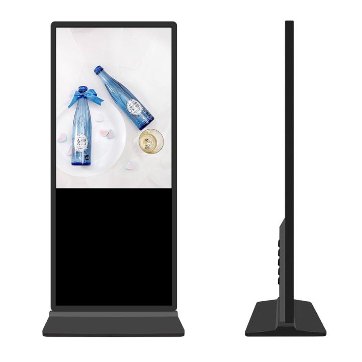 Commercial Smart Video Player Slim Floor Standing Digital Signage