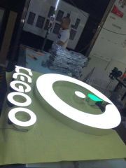 Shop Lit Logo Wall Fixed Color Painted Aluminum Frame Front-lit Sign