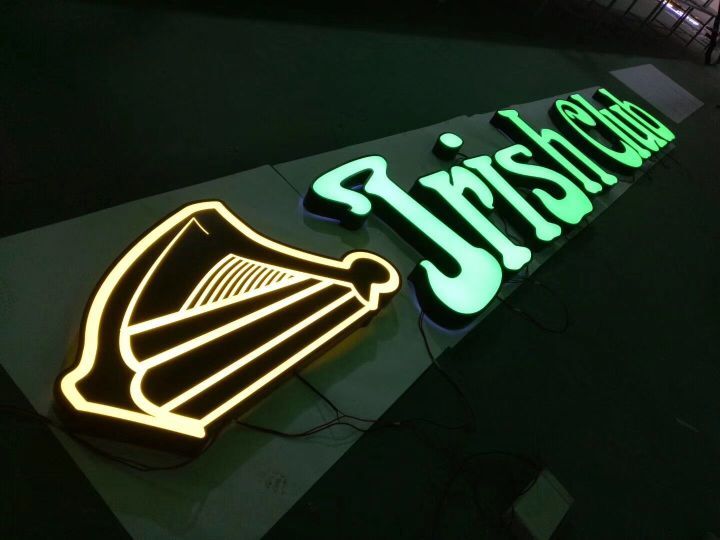 Shop Lit Logo Wall Fixed Color Painted Aluminum Frame Front-lit Sign