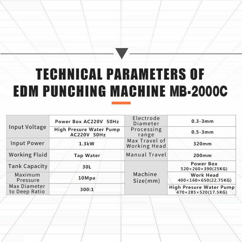 MB-2000C Portable EDM Drilling Machine 0.5-3mm EDM Punching Machine