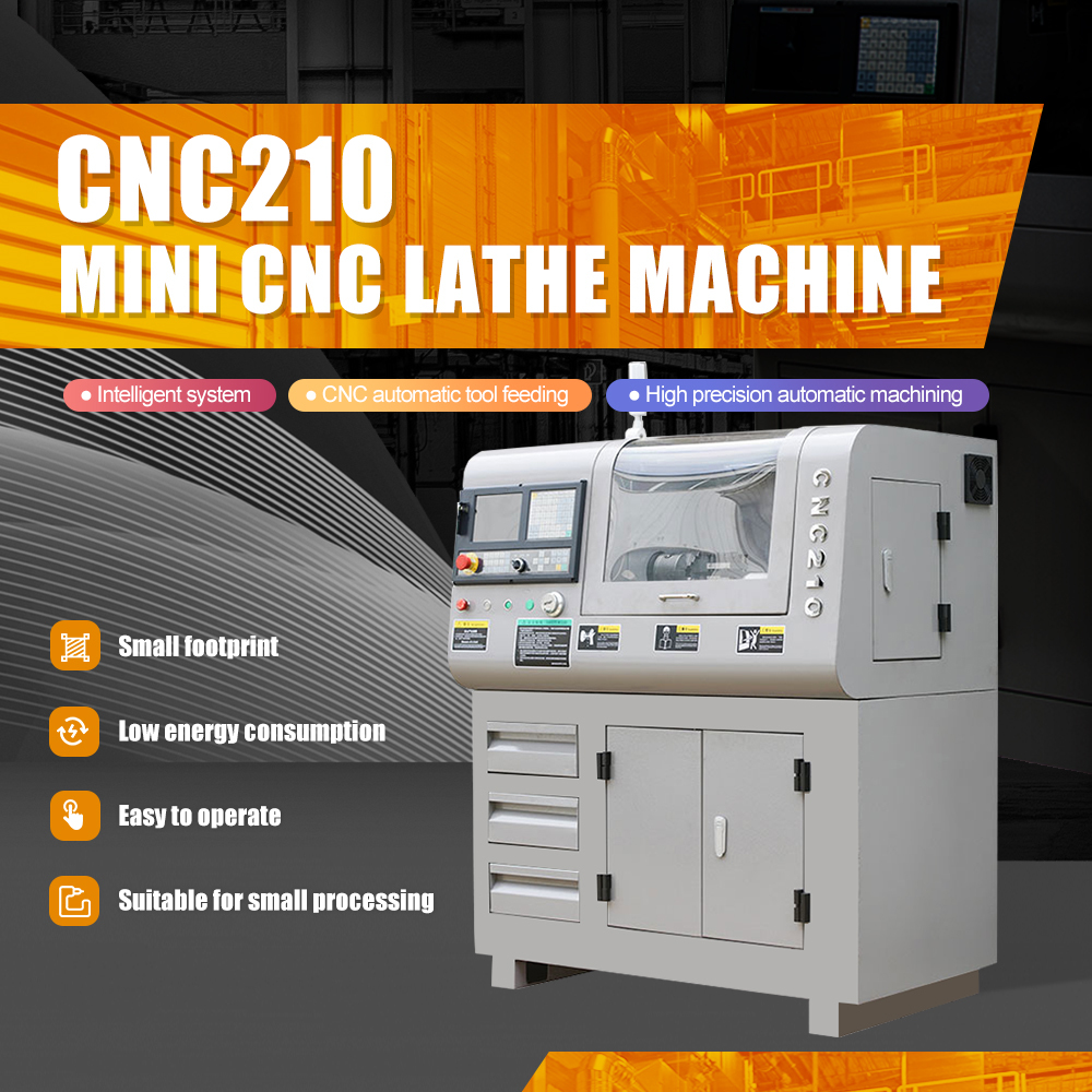 CNC210 Mini CNC Lathe Machine with Stand, For Hobby and Education