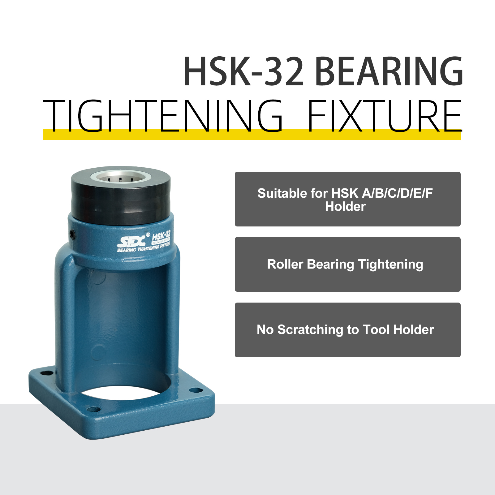 HSK 50/63 Bearing Tightening Fixture for HSK A/B/C/D/E/F Tool Holder