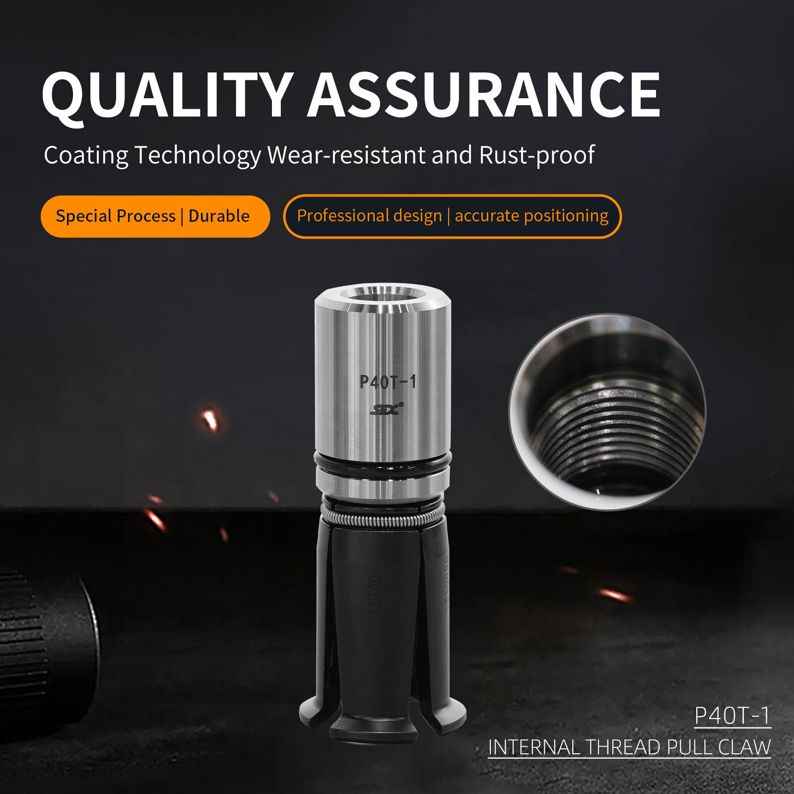 P40T-1 Internal Thread Pull Claw Alloy Steel Four-petal Claw