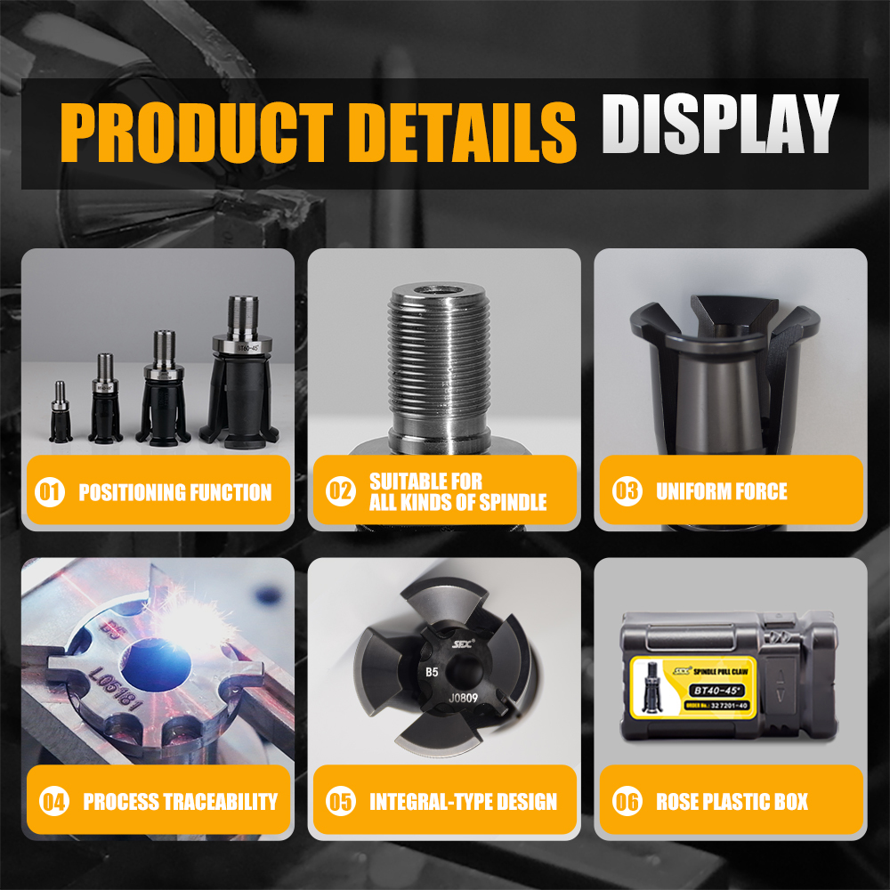 SFX BT/DIN External Thread CNC Spindle Pull Claw Four-petal Claw