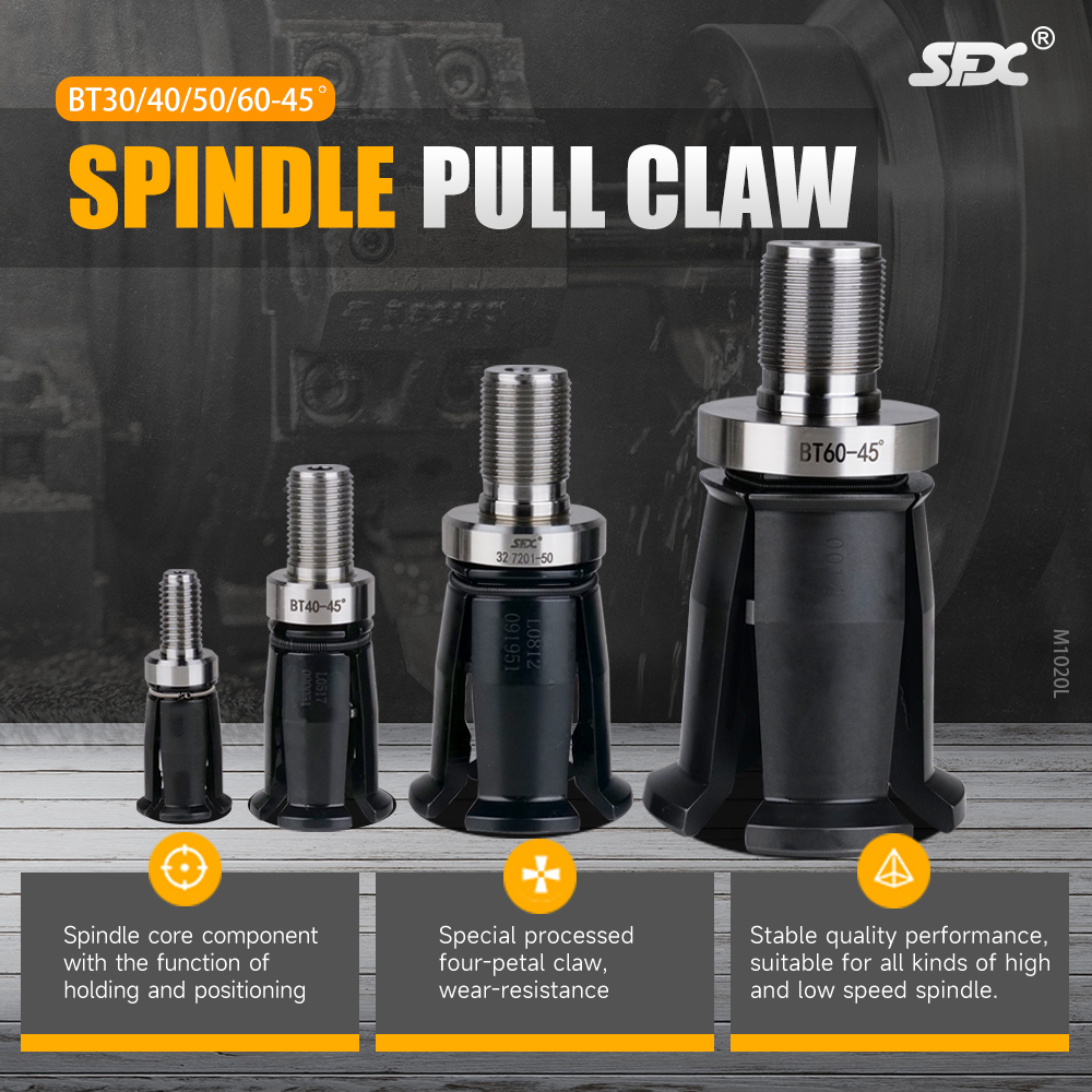 SFX BT/DIN External Thread CNC Spindle Pull Claw Four-petal Claw