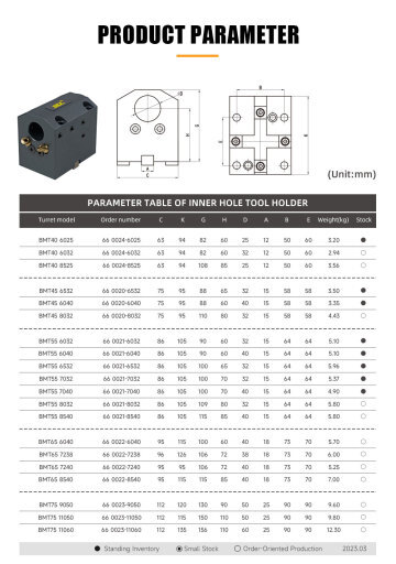 SFX BMT45 BMT55 BMT65 Inner Hole Tool Block Offer ODM & Customized Service