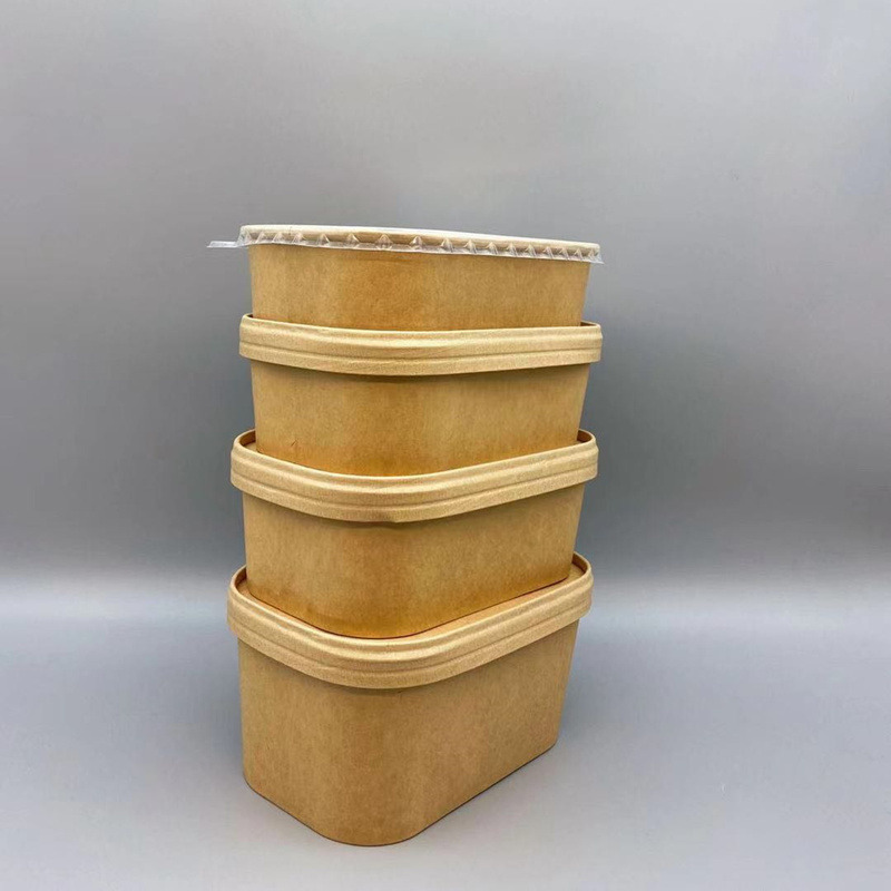 Rectangle Kraft Paper Bowl | Takeaway Food Packaging