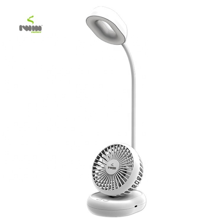 IWIN-8038 4" inch RECHARGEABLE MINI LED electric DESK LAMP FAN WITH 3 ...