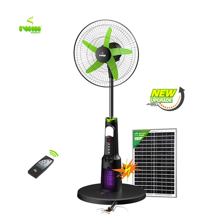 IW-8918 Rechargeable Stand Fan With Mosquito Killer And Solar Panel